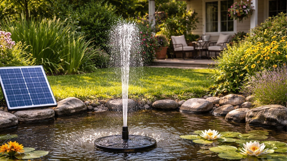 Top Solar Fountain Pumps with Battery Backup for Gardens – ROCKSOLAR