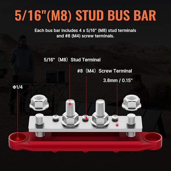 Heavy Duty 400A Bus Bar 12V 48V DC Waterproof Power Distribution Block ...